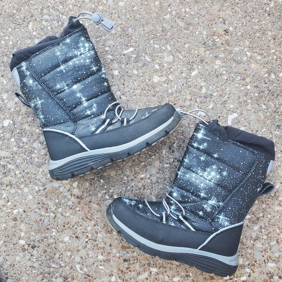 Lands' End | Shoes | Lands End Black Galaxy Stars Snow Winter Boots ...